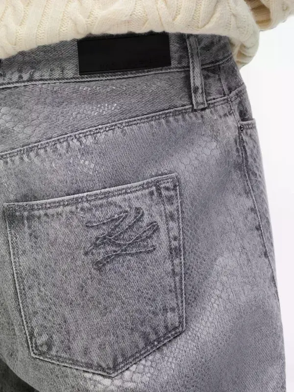 Karl Lagerfeld Coated Python Barrel Jeans