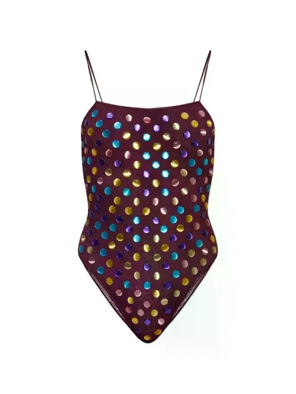 Oseree Bubble Maillot Swimsuit - Brown