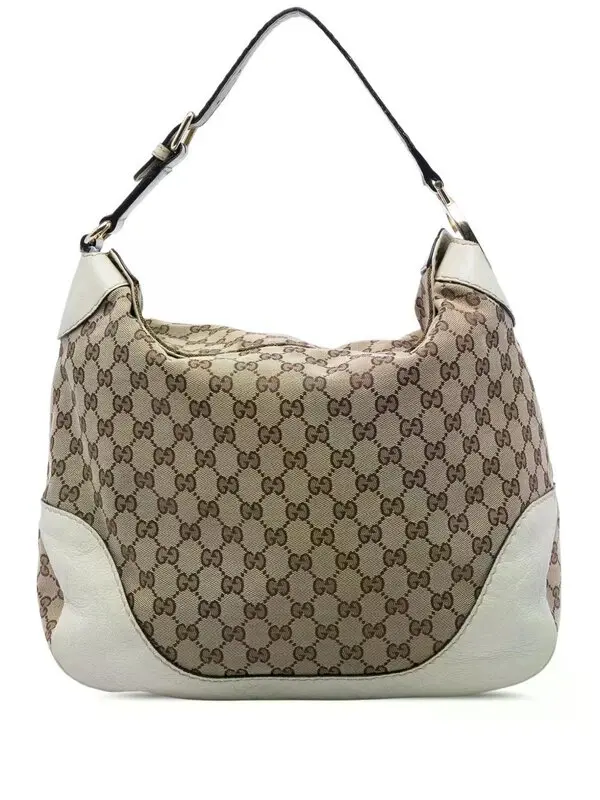 Gucci Gg Canvas Charlotte Hobo Tote Bag - White