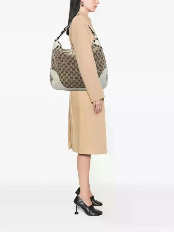 Gucci Gg Canvas Charlotte Hobo Tote Bag - White