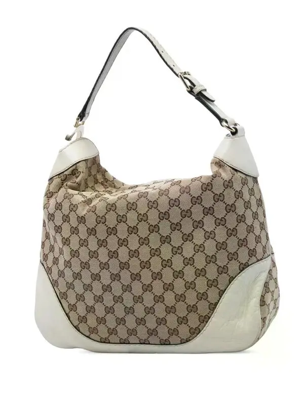 Gucci Gg Canvas Charlotte Hobo Tote Bag - White