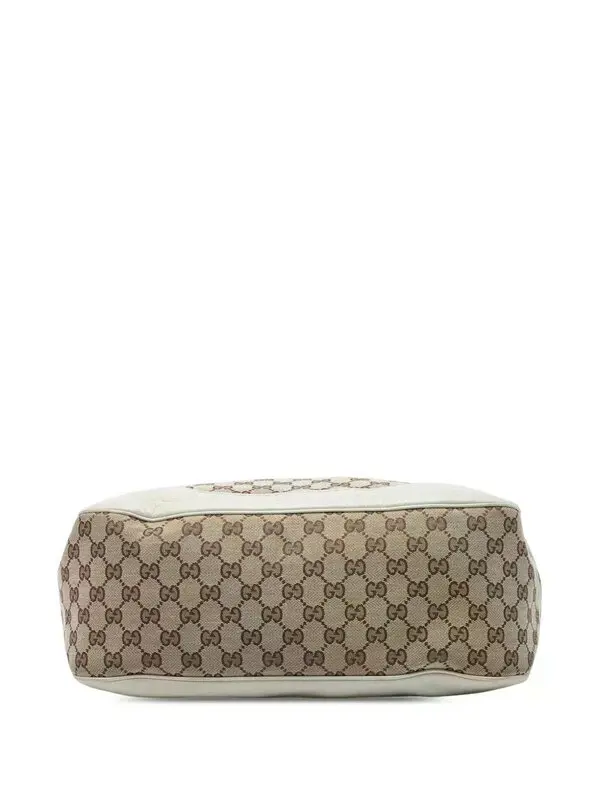 Gucci Gg Canvas Charlotte Hobo Tote Bag - White