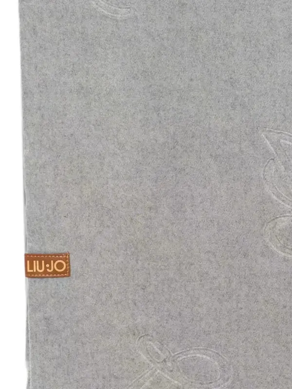 Liu Jo Monogram-embroidered Fringed Scarf