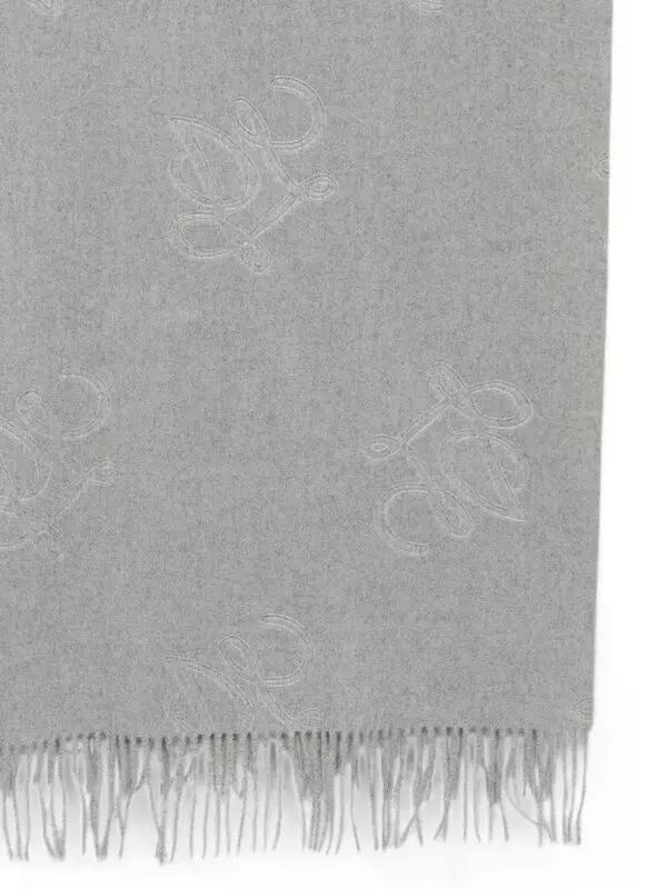 Liu Jo Monogram-embroidered Fringed Scarf