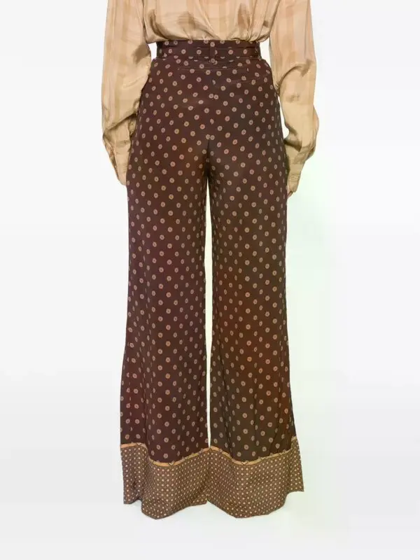 Zimmermann Pyjama Polka-dot Belted Palazzo Pants