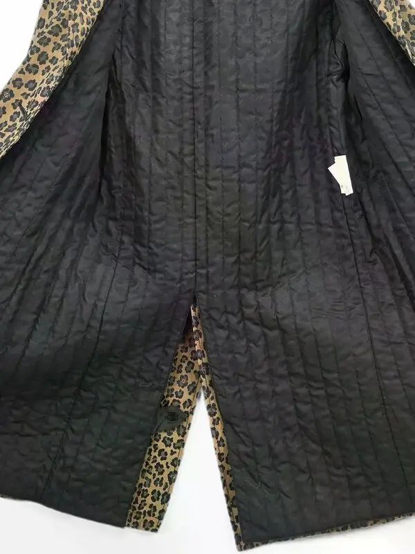 Fendi 1990-2000s Leopard-print Faux-fur Collar Coat