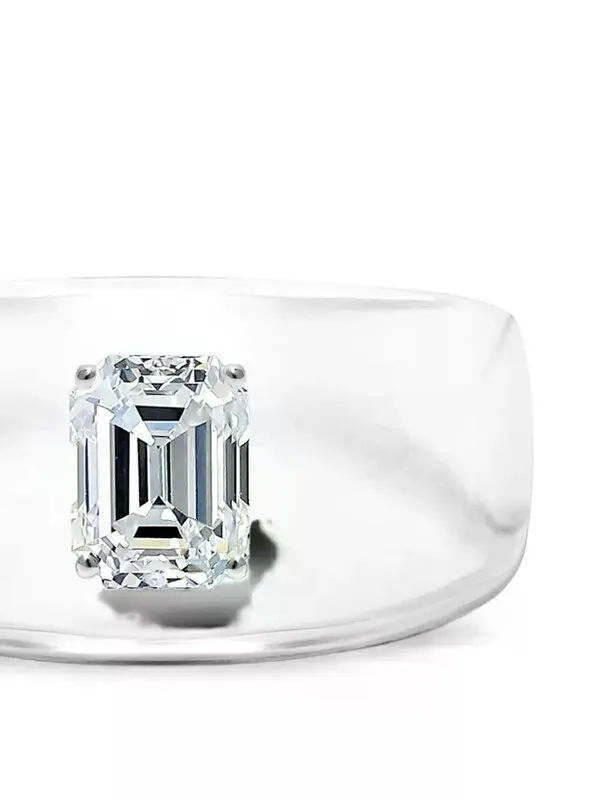 SOLO FOR DIAMONDS Emerald-cut Diamond Ring With Prong Setting And Chunky Band