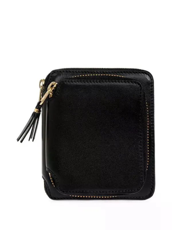 Comme Des Garçons Double-zip Bovine Leather Wallet - Black