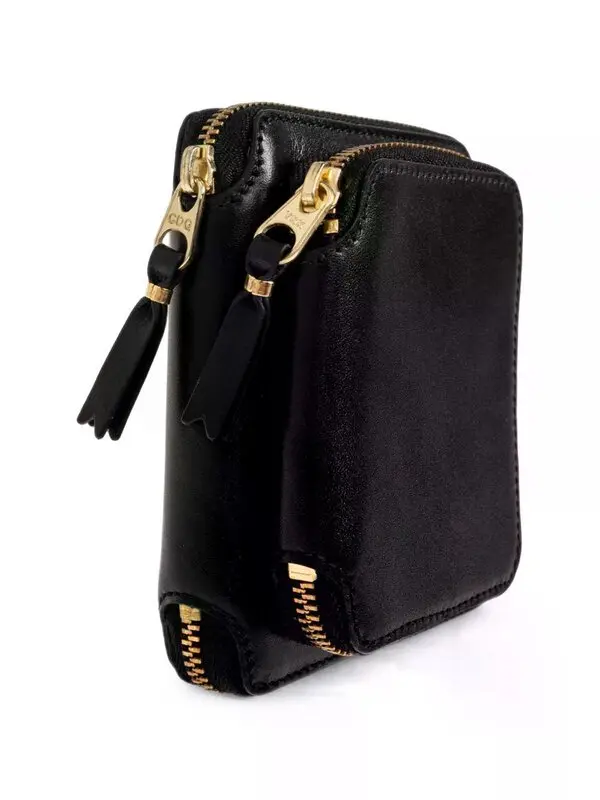 Comme Des Garçons Double-zip Bovine Leather Wallet