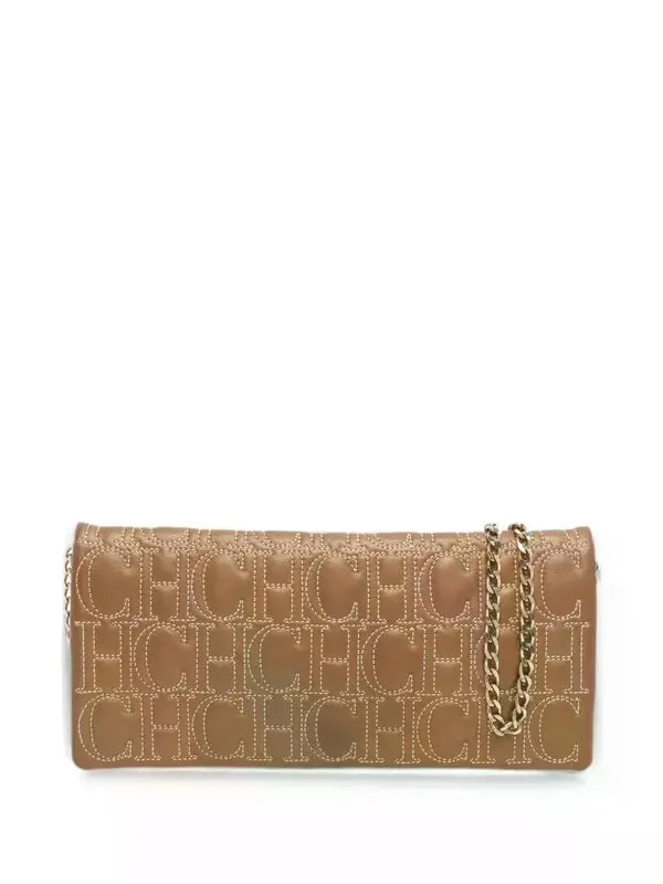 Carolina Herrera Monogram Chain Clutch Bag