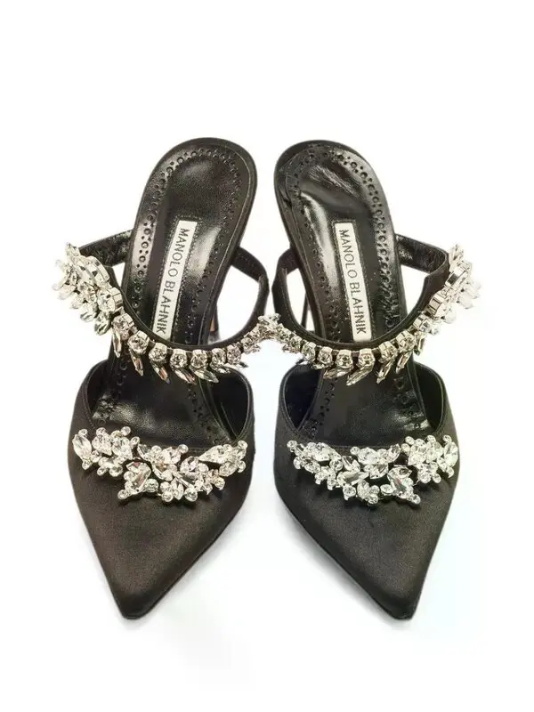 Manolo Blahnik Embellished Pointed Toe Stiletto Mules