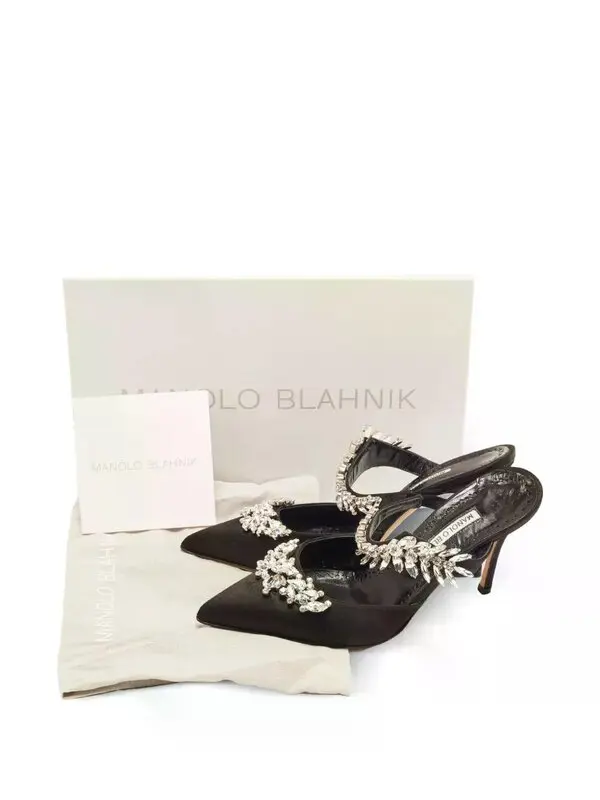 Manolo Blahnik Embellished Pointed Toe Stiletto Mules