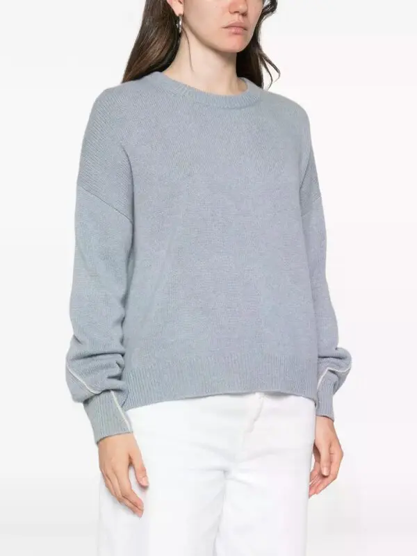 Eric Bompard Cashmere Jersey Knit Crew Neck Sweater
