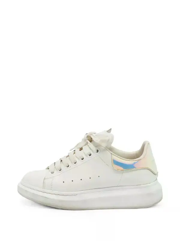 Alexander McQueen Oversized Sneakers With Holographic Heel - White