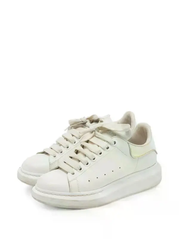 Alexander McQueen Oversized Sneakers With Holographic Heel - White
