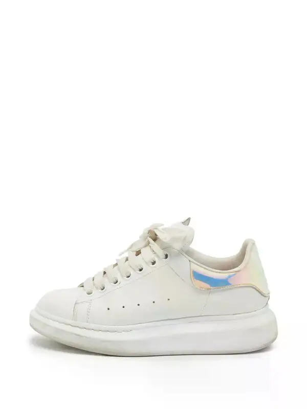 Alexander McQueen Oversized Sneakers With Holographic Heel - White