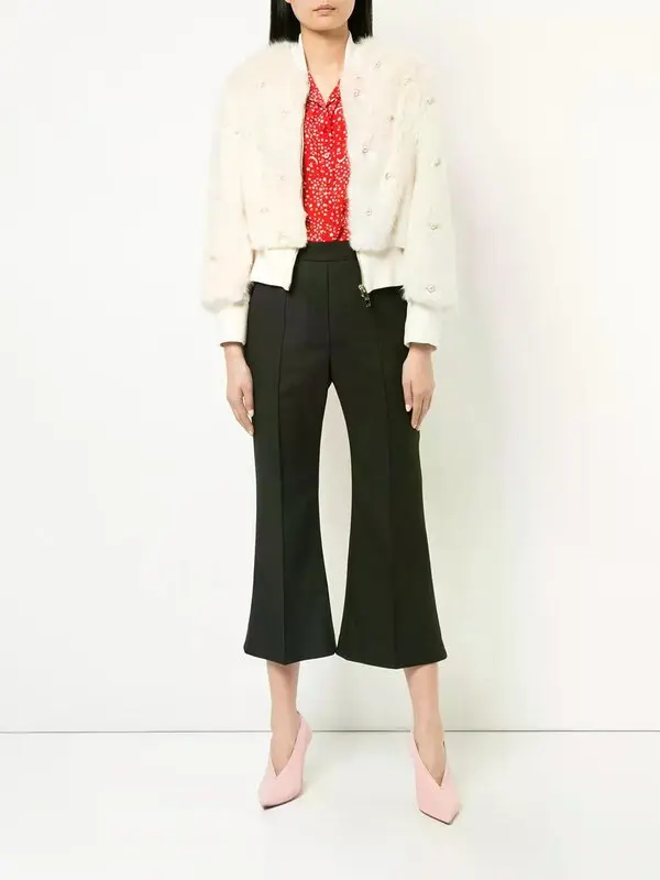 Stella McCartney Embellished Faux Fur Bomber Jacket
