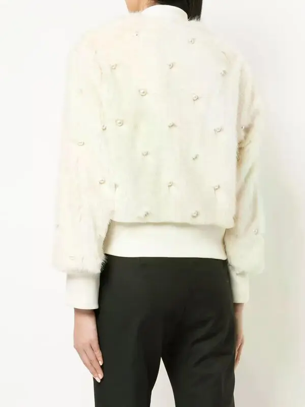 Stella McCartney Embellished Faux Fur Bomber Jacket