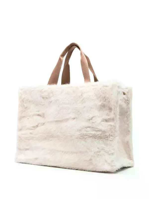 Liu Jo Faux-fur Logo-embroidered Tote Bag
