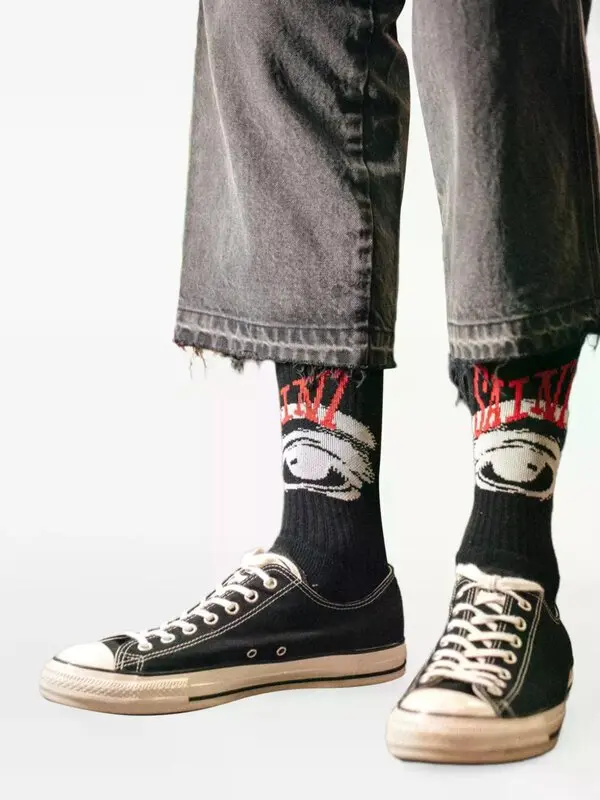 SAINT MXXXXXX Eye Ribbed Socks - Black