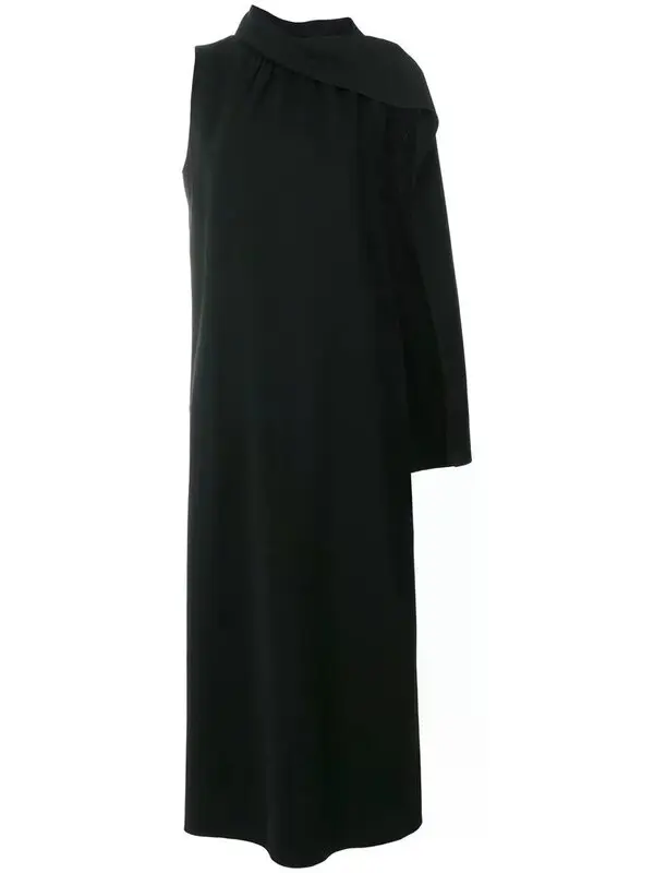 Alberta Ferretti One Shoulder Cape Dress