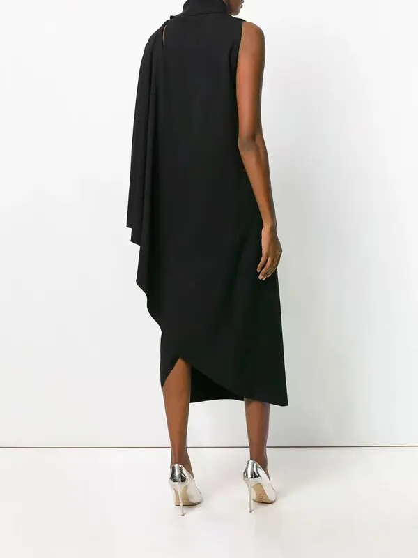 Alberta Ferretti One Shoulder Cape Dress