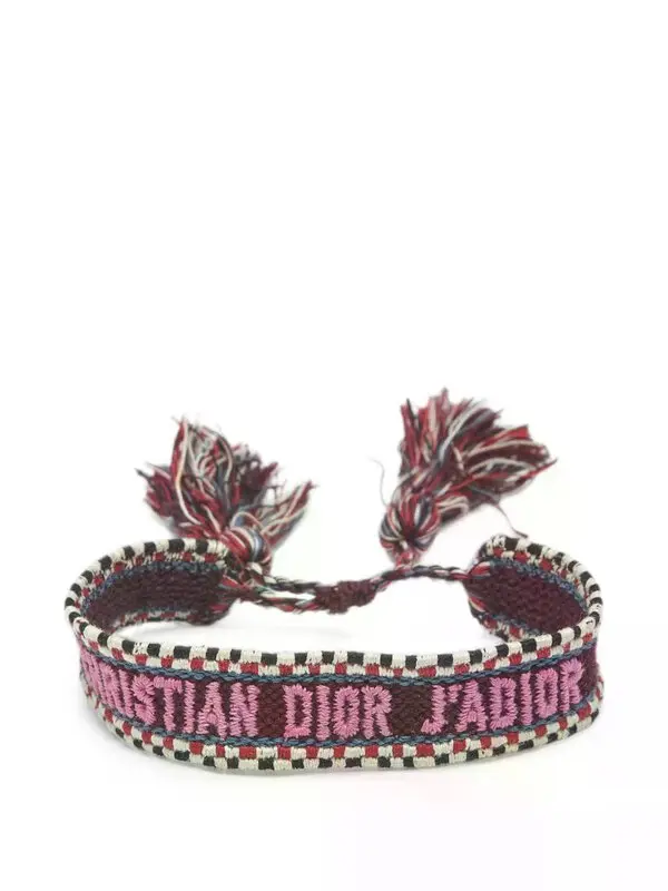 Dior J'adior Embroidered Woven Bracelet - Brown
