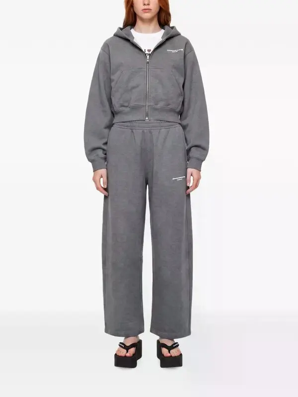 Alexander Wang Mid-rise Relaxed Sweatpants With Logo Print - Grey