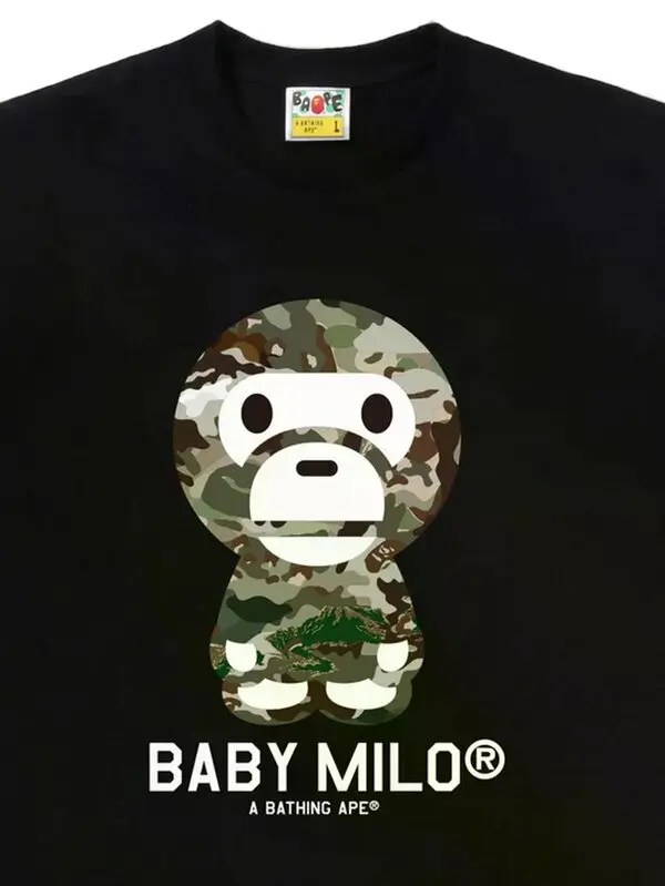 A BATHING APE Baby Milo Camo-print T-shirt