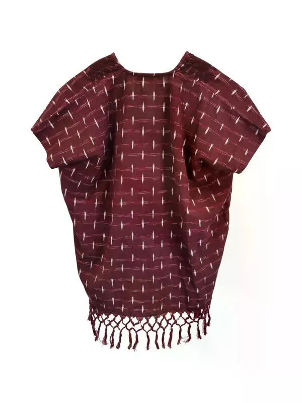 NILI LOTAN Embroidered Tassel-trim Top