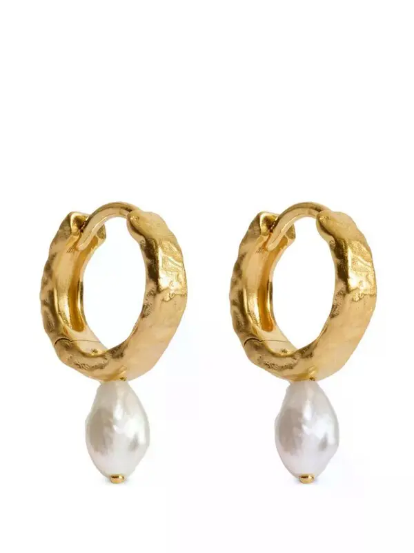 Monica Vinader Capri Pearl Hoop Earrings