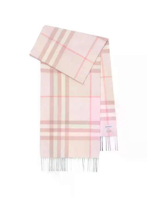 Burberry Check Cashmere Scarf - Pink