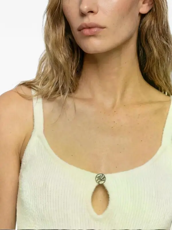 Karl Lagerfeld Ribbed Loungewear Tank Top - Neutrals