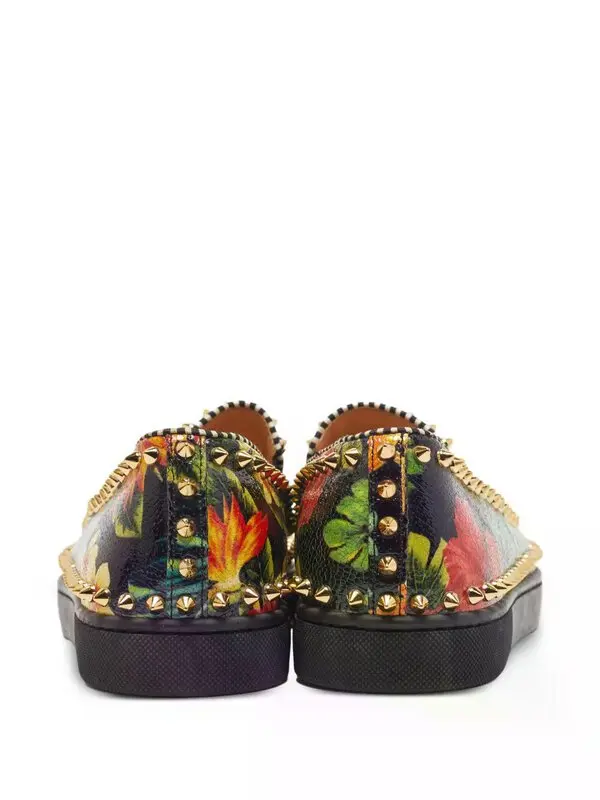 CHRISTIAN LOUBOUTIN Hawaii Pik Boat Embellished Floral Print Sneakers