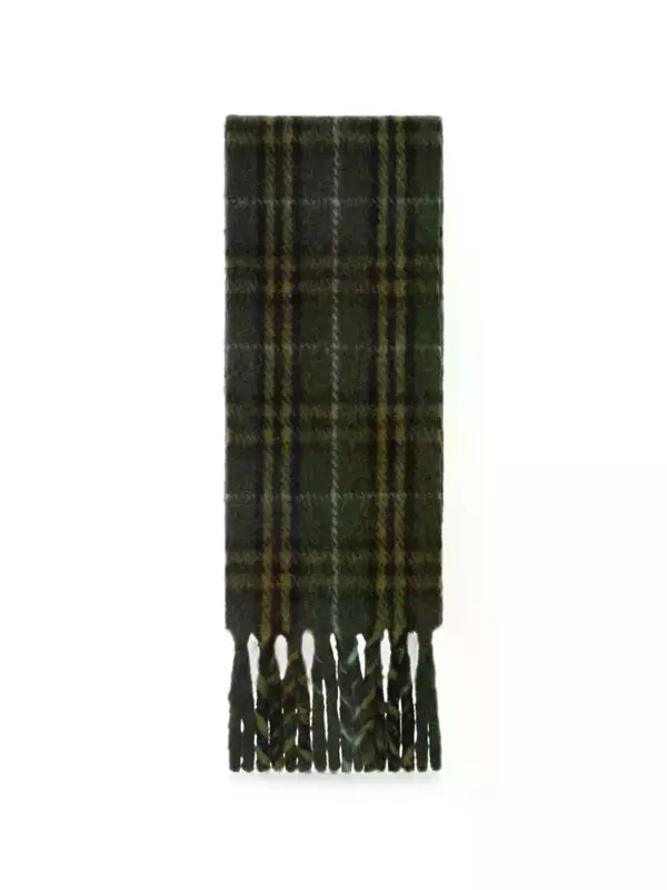Burberry Narrow-cut Checkered Alpaca Blend Scarf
