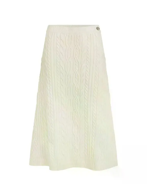 Karl Lagerfeld Wool-blend Cable-knit Midi Skirt - Neutrals