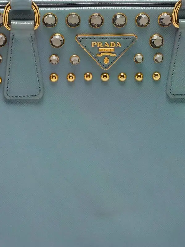 Prada Pyramid Frame Crystal-embellished Tote Bag