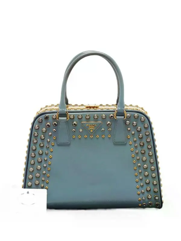 Prada Pyramid Frame Crystal-embellished Tote Bag