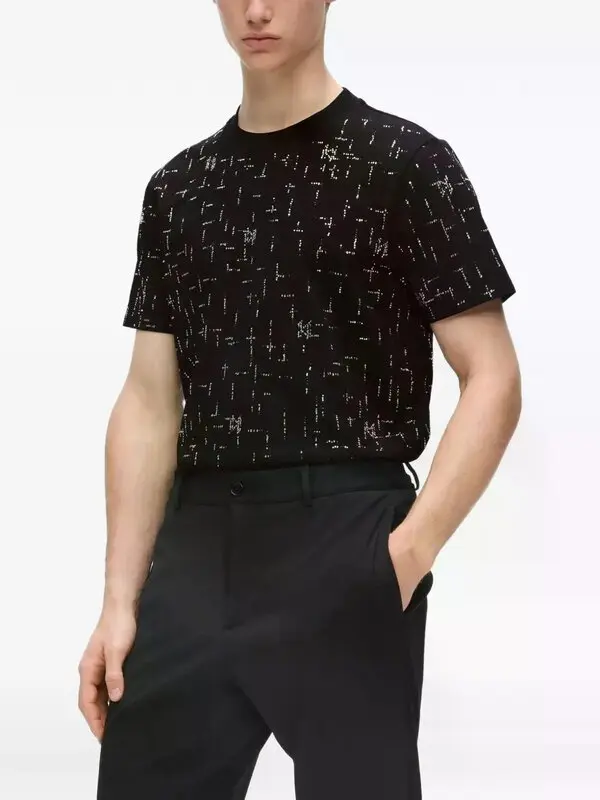 Karl Lagerfeld Monogram Rhinestone T-shirt