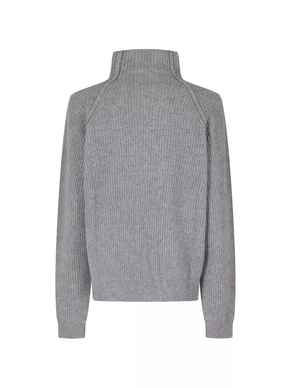 Federica Tosi Ribbed Knit Raglan Sleeve Sweater - Grey