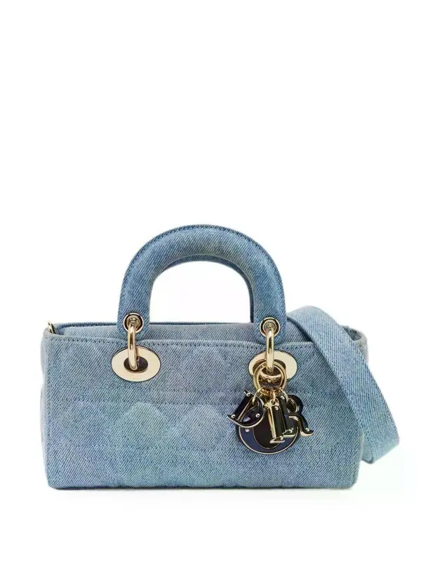 Dior Small Lady D-joy Cannage Denim Tote Bag