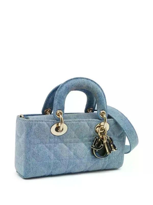Dior Small Lady D-joy Cannage Denim Tote Bag - Blue