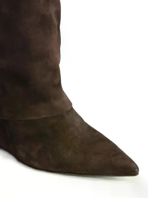THE SELLER Foldover Wedge Boots - Brown