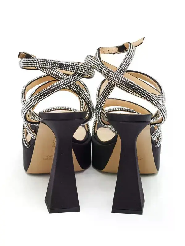 Mach & Mach Sydney Crystal-embellished Platform Sandals - Black