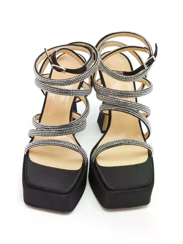 Mach & Mach Sydney Crystal-embellished Platform Sandals - Black