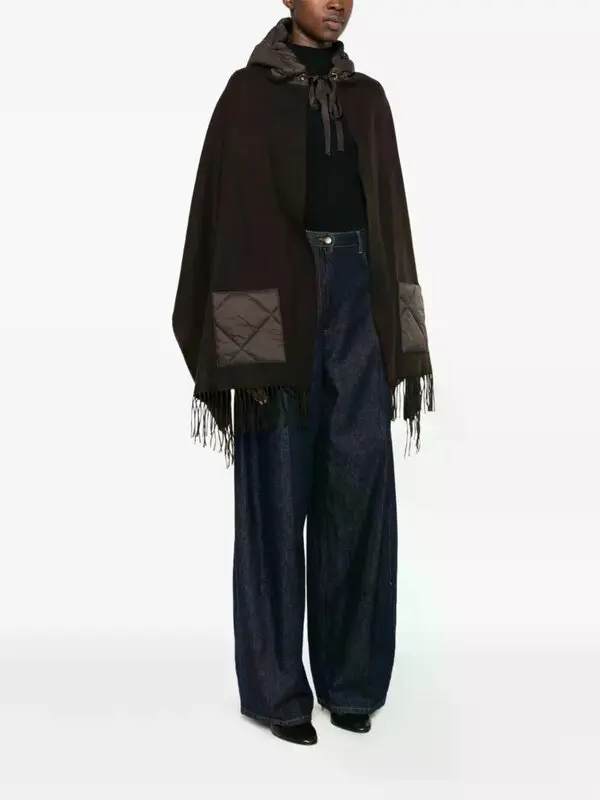 Maje Fringed Hooded Poncho