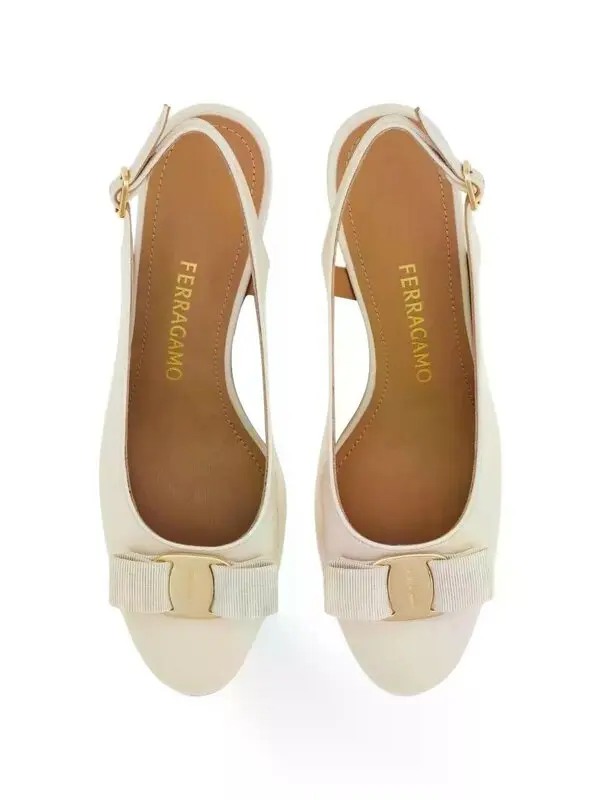 FERRAGAMO Vara Bow Slingback Pumps - Neutrals