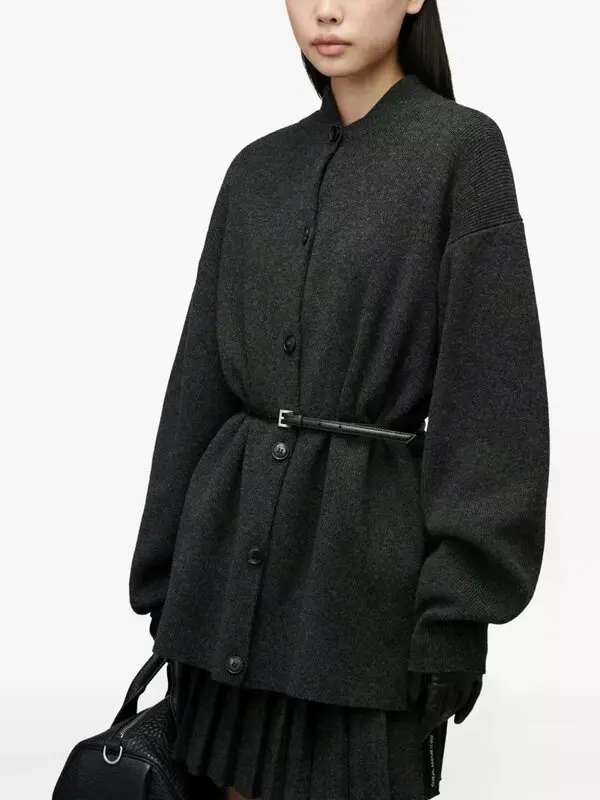 Alexander Wang Oversized Cardigan W/ Heatpressed Hem And Belt