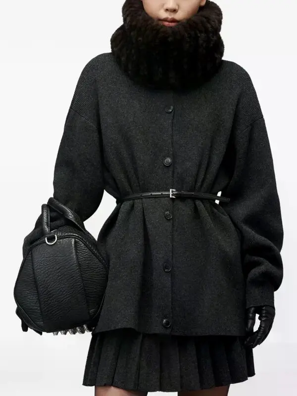 Alexander Wang Oversized Cardigan With Belt - Grey