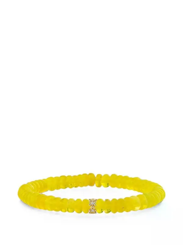 SYDNEY EVAN Opal And Diamond Tiny Daisy Rondelle Bracelet